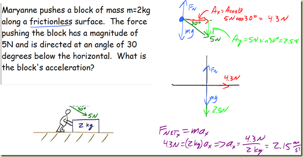 Forces at Angles -> Yet Another Sample Problem - Regents Physics